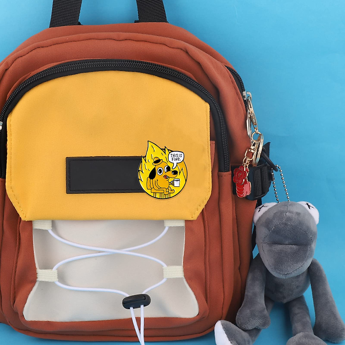 Pugest Niche Enamel Pins Funny Pins - This Is Fine Dog Pins, Unique Anime Pin, Cute Coffee Tea Pins for Jacket Cotton Shirt Skirt Cotton Canvas Bag Denim Jacket (1pc style1)