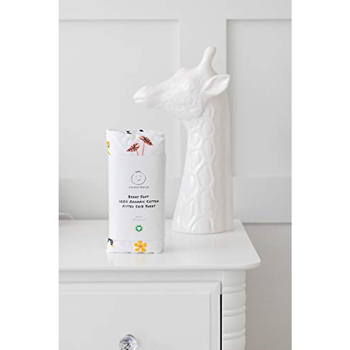 Safari Crib Sheet Fitted Organic, 100% Cotton GOTS Soft Jersey Jungle Animal Crib Sheets, Jungle Safari Animals Baby and Toddler Bedding for Boys and Girls (Jungle)