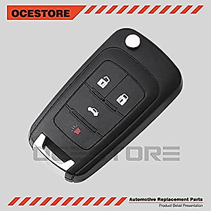 OCESTORE Car Key Fob Keyless Flip Entry Remote OHT01060512 4-btn Compatible with Allure Camaro Terrain Cruze Equinox Impala Lacrosse Regal Encore KR55WK50073