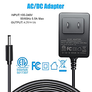 SoulBay 4.2V Charger Cord for Wahl Trimmer Clipper 9818 9818L 9854L WNT-8 WNT-9 9864 9876L 9880L 9888L Lithium Ion Beard Shaver Groomer S003HU0420060 S004mu0400090 Class 2 Power Supply Replacement