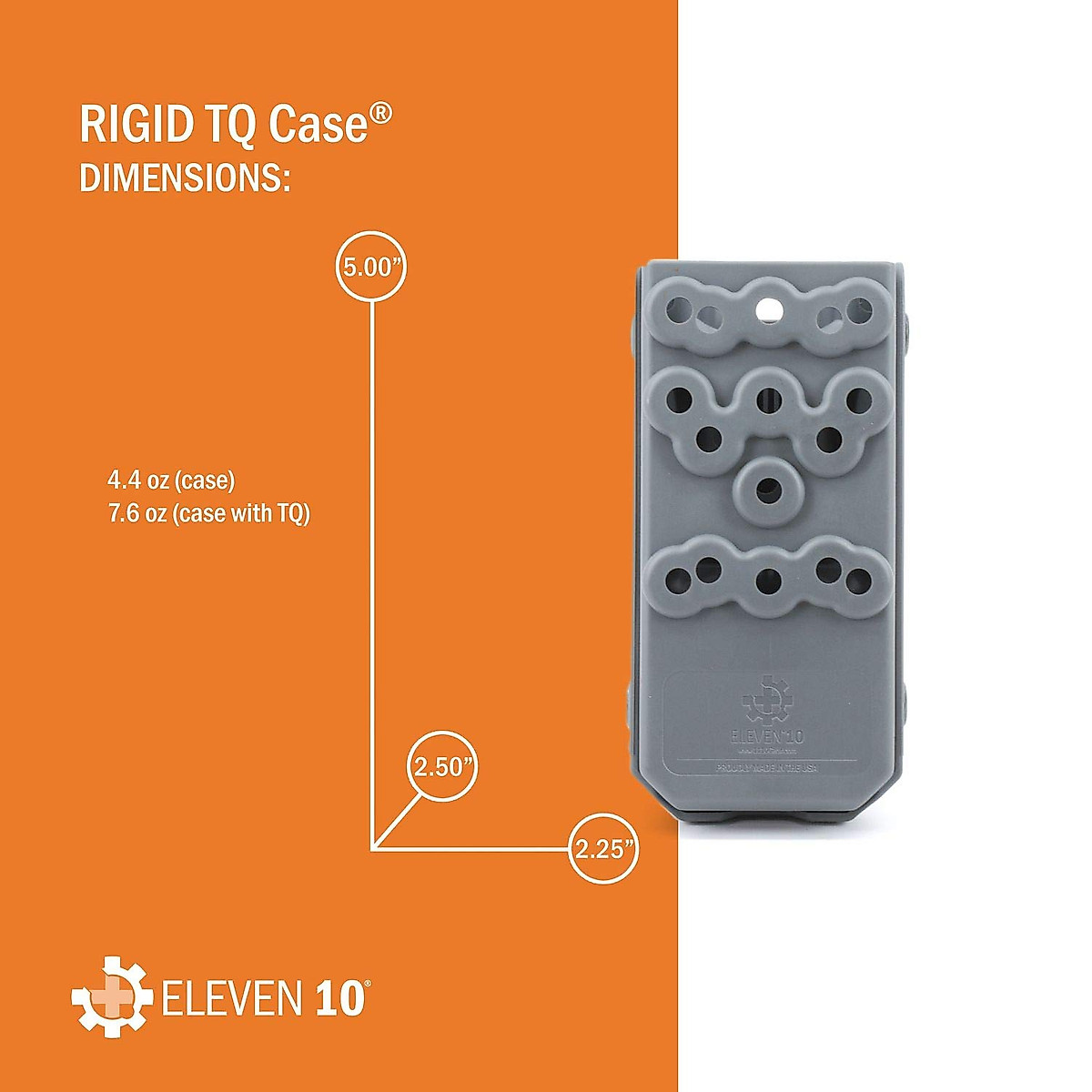 Eleven 10 Rigid TQ Case for C-A-T Tourniquet, Black, MOLLE Attachment - Tourniquet Included