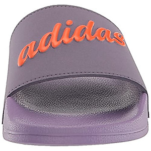 adidas Women's Adilette Shower Slide Sandal, Shadow Violet/Impact Orange/Violet Fusion, 7