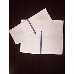 1 Dozen 100% Cotton Blue Stripe Herringbone Kitchen Dish Towels Lint Free