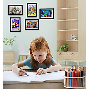 Eeyaniy Kids Artwork Frames Changeable 2-Pack, Front Opening Holds 150 Pcs, kids Art Frames With Mat, Picture Frame 8.5×11in for Display Kids Art Work,Drawing,Photos,Crafts,Hanging Art,Portfolio