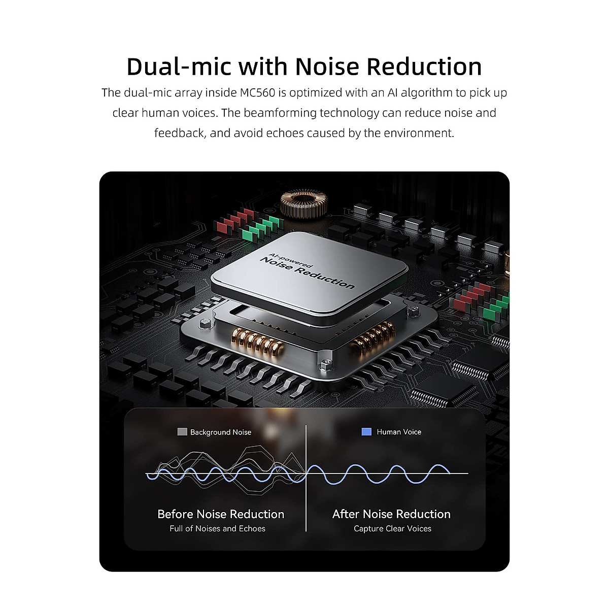 MINISFORUM MC560 Mini PC AMD Ryzen 5 5625U 6C/12T Office Desktop Computer, DDR4 32G RAM+512G PCIe SSD, HDMI/USB-C 4K@60Hz Output with QHD Camera, Dual Speaker and Dual Mic Micro PC