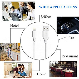 sharllen iPhone Charger Cable Lightning Cable 5 Pack[3/3/6/6/10FT] Fast Charging Cords Syncing Extra Long USB iPhone Charging Cable Compatible iPhone 11/ XS/Max/XR/X/8/8P/7/7P/6/iPad/iPod White