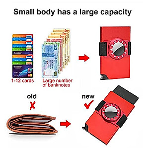 Le Vasty Womens Airtag Wallet, Slim Wallet for Women, RFID Blocking Pop Up Wallet Women, Aluminum Metal Card Holder Wallet for Women, Elegant Wallet with Airtag Holder with Cash Strap…