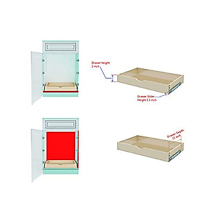 COUVER 27 inch DIY Non-Assembled Birch Wood, Cabinet Pull-Out Shelf, Slide Out Drawer Box, Pull-Out Tray, Slide-Out Organizer, Soft-Close Slide Rail
