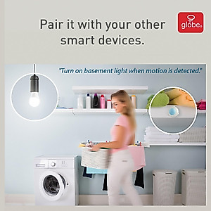 Globe Electric Wi-Fi Smart Motion Detector, No Hub Required, Battery Operated, White,50026