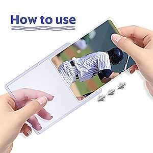 400 Card Sleeves Hard Plastic, Baseball Card Protectors Hard Plastic, 3"x4" Hard Card Sleeves for Baseball Cards, Football Cards (200 Hard Card Sleeves + 200 Clear Sleeves)
