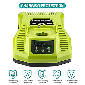 EICHXO P117 One+ Replacement Charger Compatible with Ryobi 12V-18V Lithium NiCad NiMh Battery P102 P103 P107 P108 P109 P189 P190 PBP002 PBP005