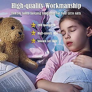 Costzon Twin Bed Frames for Kids, Wood Upholstered Twin Bed Platform with Slat Support, Padded Headboard&Footboard, No Box Spring Needed, Easy Assembly, Fits Standard Twin Mattress (Little Girl)