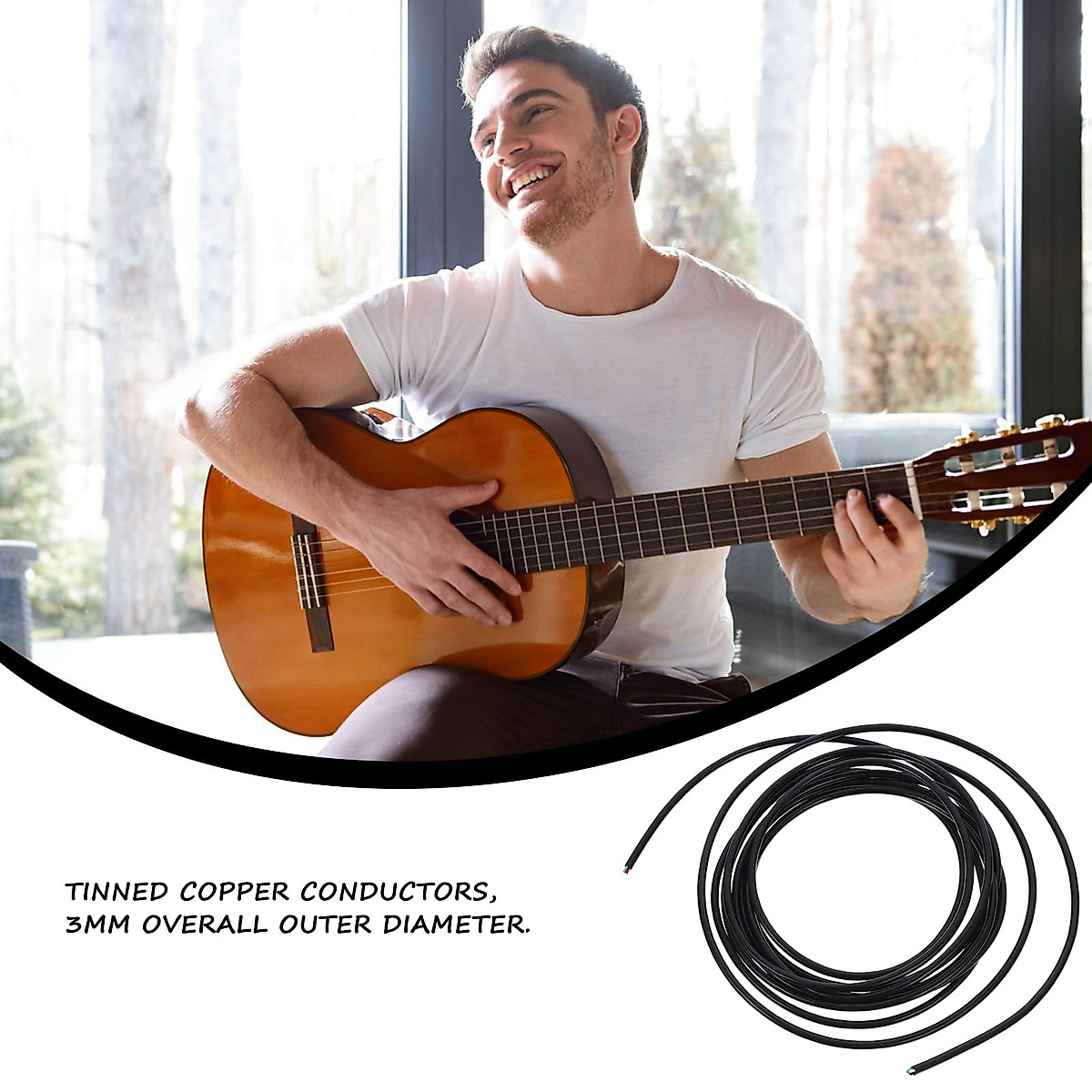 rosenice 4-Conductor Shielded Wire Guitar Circuit Wiring Hookup Wire Pickup Cable