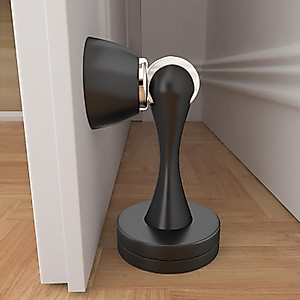 WNINK Door Stopper, Magnetic Door Stop for Bottom of Door, Stainless Steel Magnet Door Stop for Bedroom Door, Screw for Stronger Mounted Door Stoppers, Door Holder to Keep Door Open (Brushed Silver)