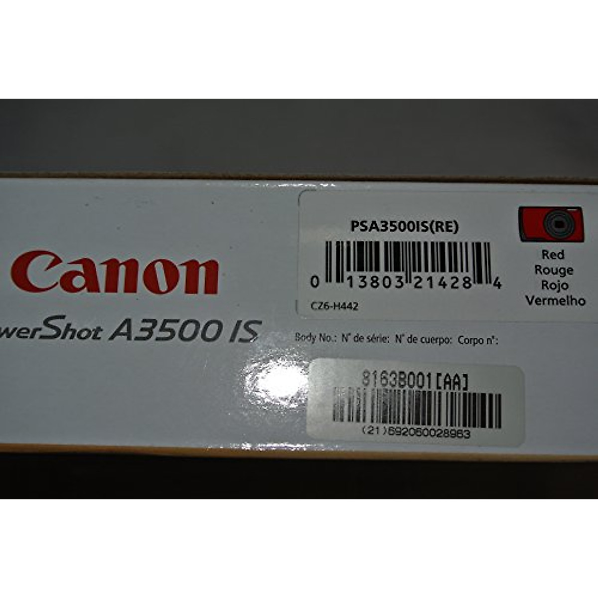 Canon PowerShot A3500 IS 16MP Digital Camera with 5x Optical Image Stabilized Zoom, 3.0-Inch LCD (Red)