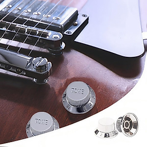 3PCS Knob Guitar Volume Tone Control Knob Chrome with Toggle Switch Tip Knob Cap