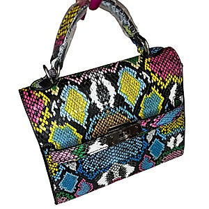 Multicolor Snakeprint mini tote