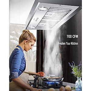 EALLMALL Range Hood Insert 30 Inch, 770 CFM Range Hood Insert, Ducted/Ductless Insert Range Hood, 3-Speed Vent Hood Insert, Stainless Steel Hood Range Insert, Built In range Hood, Kitchen Hood,FC-30-1