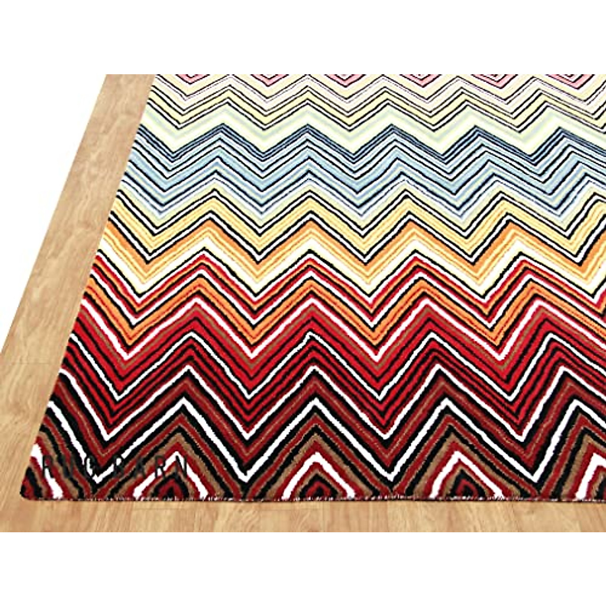 Magic Zig Zag 5' X 8' Feet Multi Color Hand Tufted Modern Style 100% Wool Area Rug/Carpet
