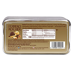 Ferrero Rocher, 16 Count, Premium Gourmet Milk Chocolate Hazelnut, Individually Wrapped Candy for Gifting, Mother's Day Gift, 7 oz