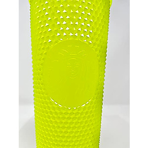 Starbucks 24 oz Double Wall Glow in the Dark Black Light UV Slime Green Cold Cup Tumbler