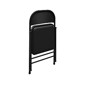COSCO SmartFold Vinyl Folding Chair, 4-Pack, Black