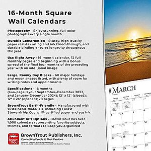 Paradise | 2024 12 x 24 Inch Monthly Square Wall Calendar | BrownTrout | Scenic Travel Nature Beach