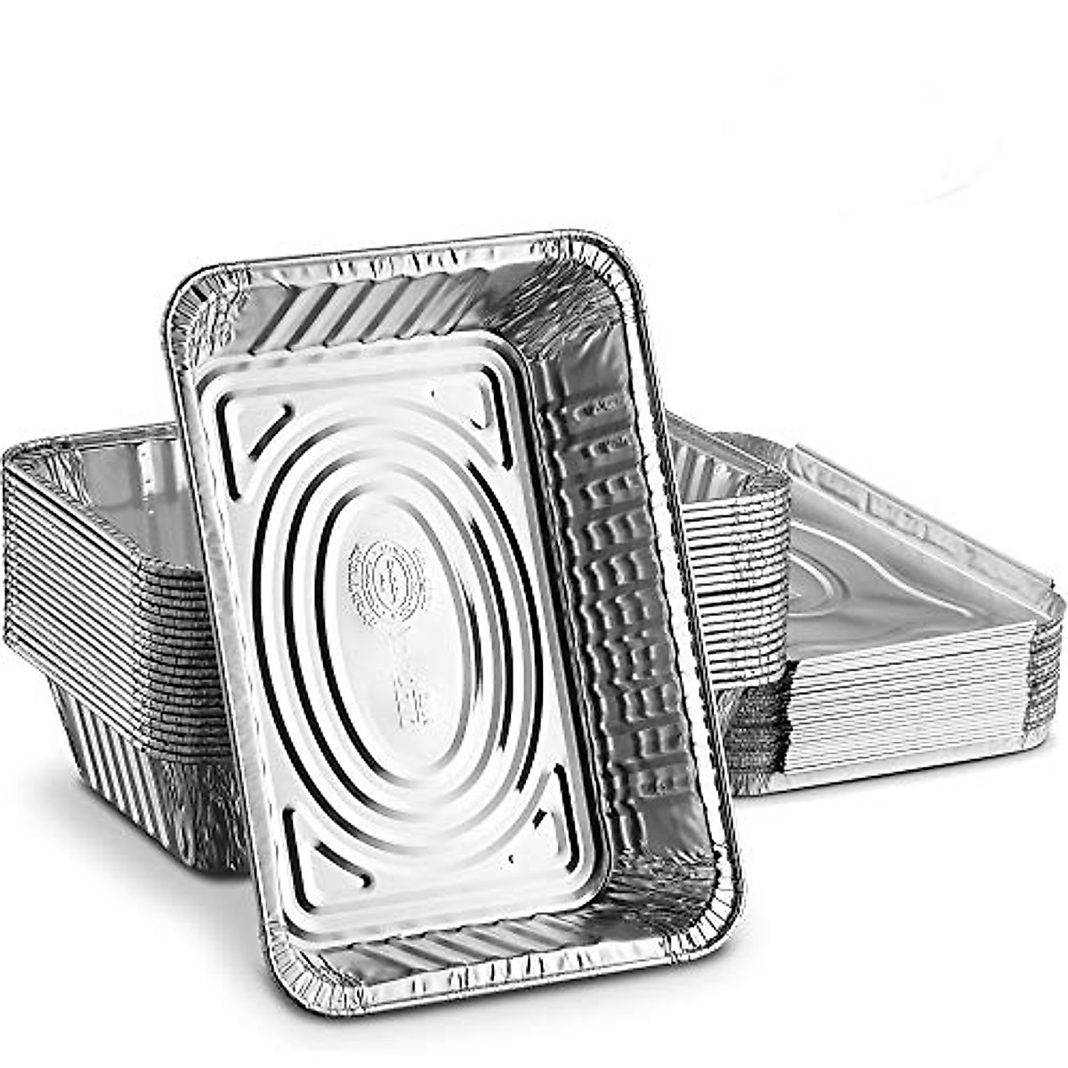 [20 Pack - 2 1/4 lb. Combo] Propack Disposable Aluminum Foil Meal Prep Cookware Oblong Pans With Foil Lids, Oven, Toaster, Grill, Cooking, Roasting, Broiling, Baking, Event, Take Out, Restaurant