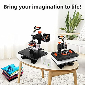 Heat Press Machine, 11 in 1 Professional Sublimation Machine 12" X 15", 360° Swing Away Shirt Printing Heat Transfer Machine Digital Industrial-Quality Shirt Pressing Machine for Tshirt,Hat,Mug,Plate