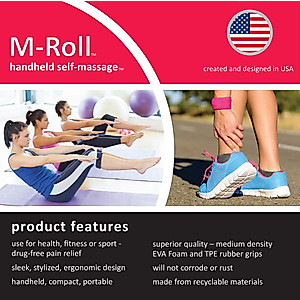 M-ROLL 20” Stick Massage Roller - Use to Massage Muscle Aches and Pain, Trigger Point Knots and Help Reduce Stress, Easily Roll Away Pain