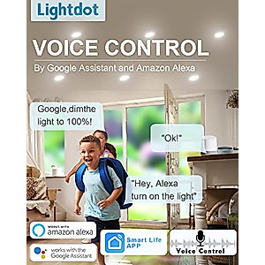 Lightdot Smart LED Recessed Lighting 4 inch, 9W 1000LM Dimmable Retrofit LED Can Lights Color Changing Ceiling Downlight WiFi App Control LED Recessed Lights Work (4 Pack)