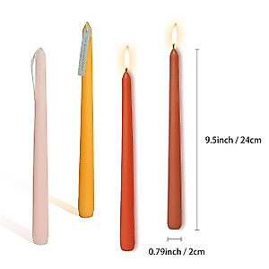 Orange Taper Candles 9.5inches Candle Sticks Long Candle Set of 4 - Smokeless Orange Scented Tapered Candle for Wedding Party Christmas Home Decoration