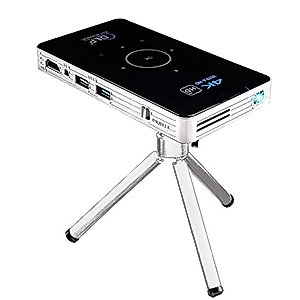 Android Smart DLP Mini Projector,4K LED 1080P WiFi Bluetooth Pocket Projector HD Home Theater Movie Family Cinema, Support WiFi/HDMI/Bluetooth/USB/TF Card/Audio Cable incluidng Tripod Stand