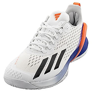 adidas Men's Adizero Cybersonic Tennis Shoe, White/Black/Solar Red, 13