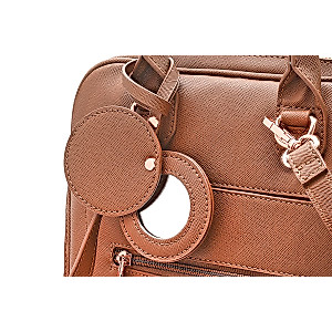 Steeltime Unisex Super Soft Premium Vegan Leather Travel Backpack with 6 Compartments a Built In Mirror and Luggage Adaptable (Brown)