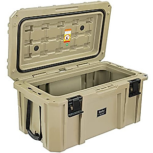 SR-90 Large Crossover Overland Cargo Case, Equipment Hard Case, Roto Molded, Stackable with Pad-Lock Hasp, Strap Mountable, TSA Standard, IPX4 Rated, 90 Liters (Tan)