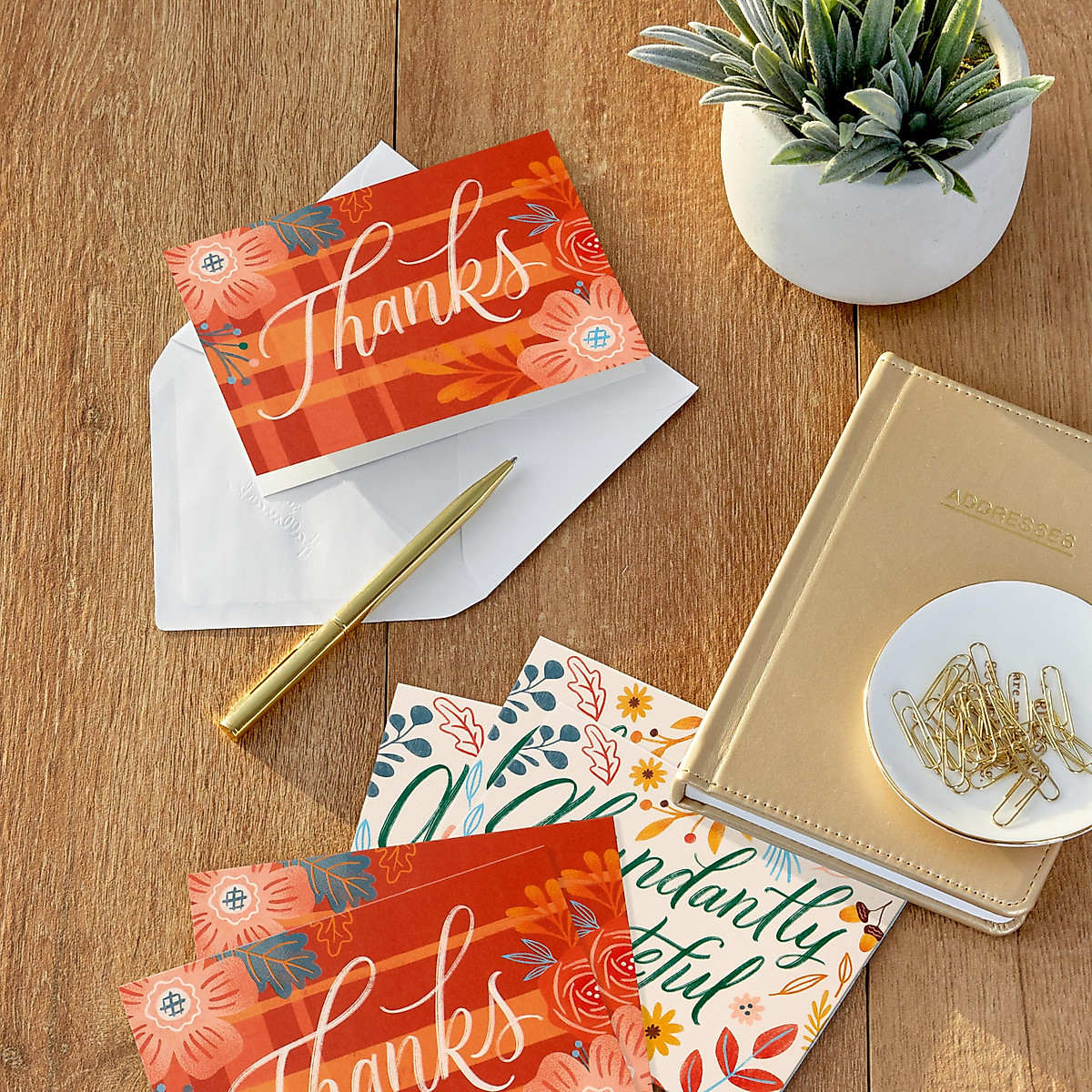 Hallmark Fall Floral Thank You Note Card Assortment (50 Cards with Envelopes) for Weddings, Teachers, Clergy, Bosses, Thanksgiving