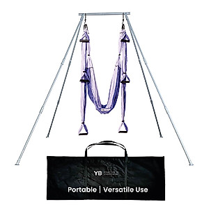 Yoga Trapeze Versatile Fitness Yoga Stand for Home & Outdoor | Easy 5-Min Setup | Supports Yoga Aerial Silks, Swings, Hammocks, Olympic Rings | Stable Solid Aluminum Supports Max 600lbs