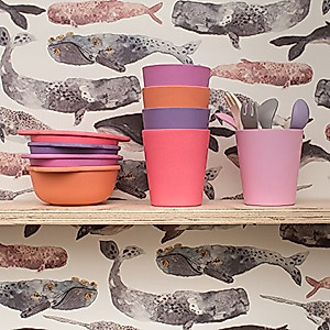 bobo&boo Bamboo Kids Cups Set of 4 Drinking Cups for Kids Eco Friendly Toddler Cups Without Lids ~ Non Toxic & Reusable ~ Great Gift for Baby Showers Birthdays & Preschool Graduations (Sunset)