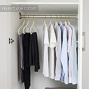 MIZGI Premium Velvet Hangers Pack 50 Pcs Heavy Duty - Non Slip Slimline - Velvet Suit Hangers Ivory - Gold Hooks,Space Saving Clothes Hangers …