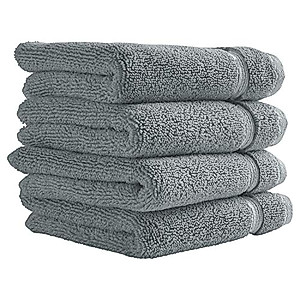 Amazon Brand – Stone & Beam Classic Egyptian Cotton Washcloth Set, Set of 4, Oasis