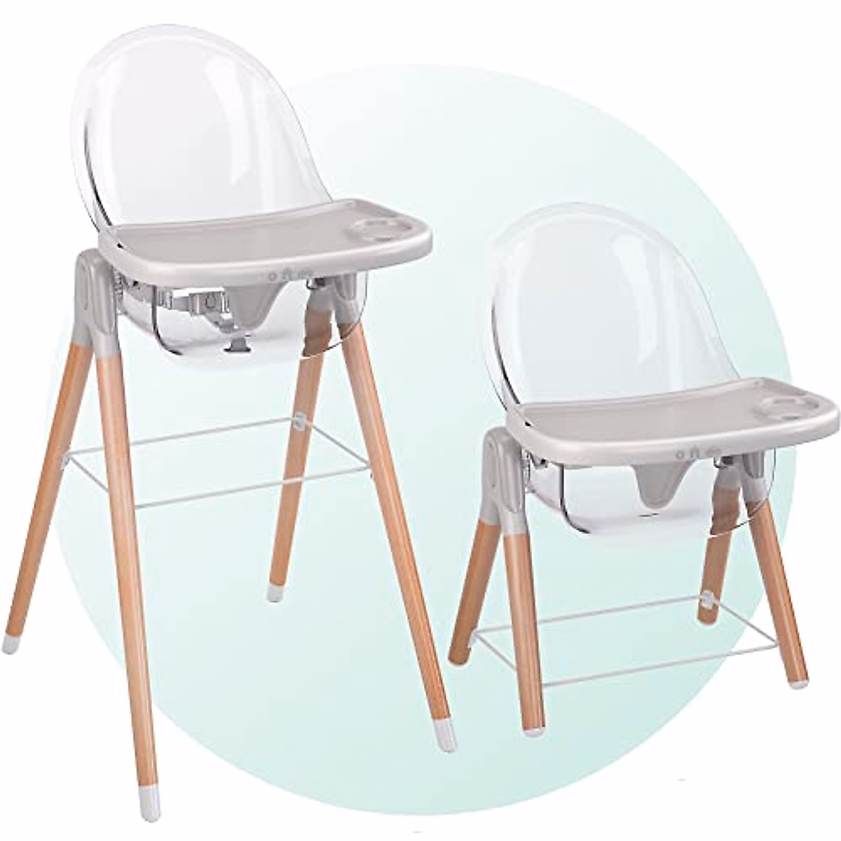 Children of Design 6 in 1 Deluxe Wooden High Chair for Babies & Toddlers, Modern Safe & Compact Baby Highchair, Easy to Clean, Removable Tray, Easy to Assemble, 6 Options 3 Seat Positions 2 Heights