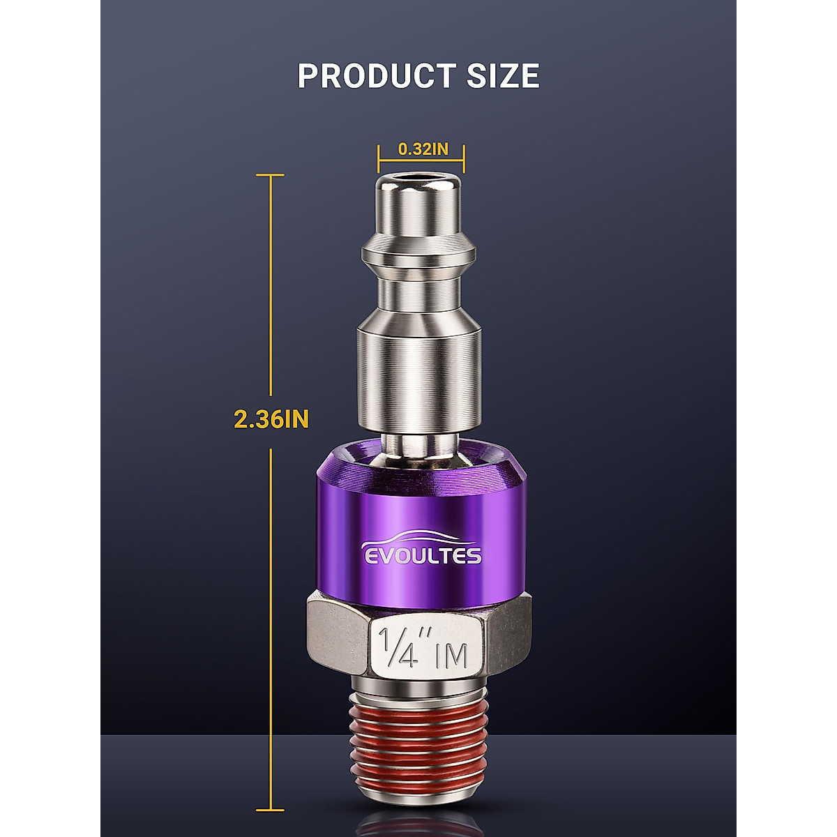 EVOULTES 2-Pack 1/4 Inch NPT Air Fittings, 360° Swivel Male Quick Plug Air Hose Fittings w/Sealant, Industrial Air Tool Swivel Air Hose Connector for Air Compressor Accessories