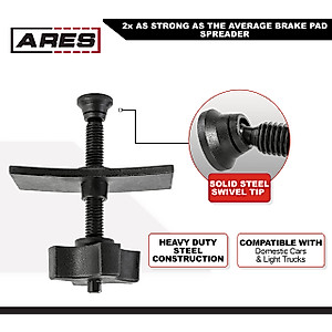 ARES 18028 - Heavy Duty Brake Pad Spreader - Built-in Comfort Tightening Knob - Heavy-Duty Steel Construction - Solid Steel Swivel Joint for Precise and Even Compression