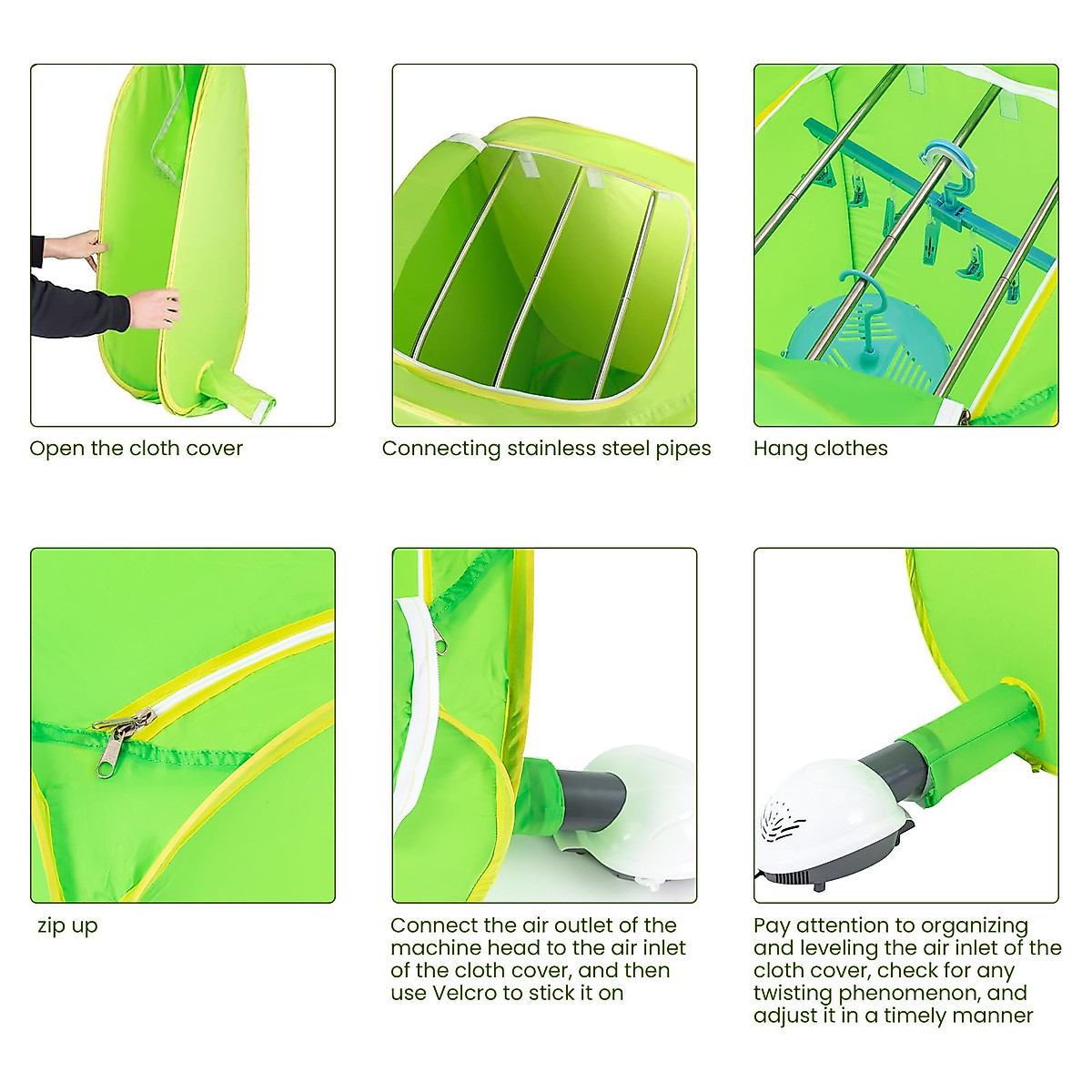 Portable Clothes Dryer, Electric Air Clothing Drying Machine, Folding Fast Drying Machine with Heater for Home Dormitory Travelling Apartments