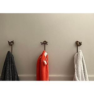 Knobs By Blossom Vintage Antique Brass Iron Wall Hooks Tie Backs Bronze Handmade Metal Animal Hook (1. Running Fox), TFVSAH