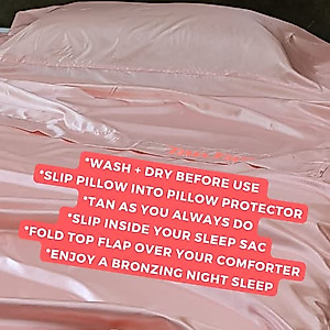 Tan Fan Self Tanner Sleep Sac - Keep Tan On Without Stained Bed Sheets - Self Tan Sleep Sack for Sunless Tan, Spray Tanning, Fake Tan, Lotion, Mousse, Foam - Lightweight Breathable - Won't Rub Off Tan