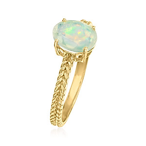Canaria Opal Twisted Ring in 10kt Yellow Gold. Size 7