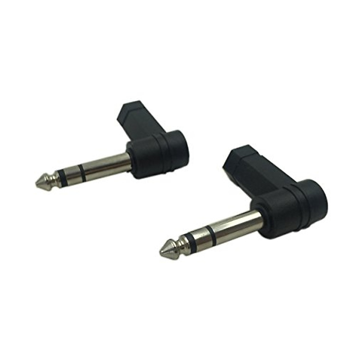 CERRXIAN Right Angle 1/4 Male to 1/8 Female Adapter, 90 Degree 6.35mm 3 Pole Male to 3.5mm Female Stereo TRS Headphone Audio Converter Connector(2-Pack)