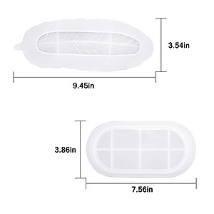 2 PCS Resin Moulds Silicone, FineGood Resin Tray Moulds for Jewelry Coaster Resin Casting Mould Pendant Fruit Tray Resin Silicone Mould